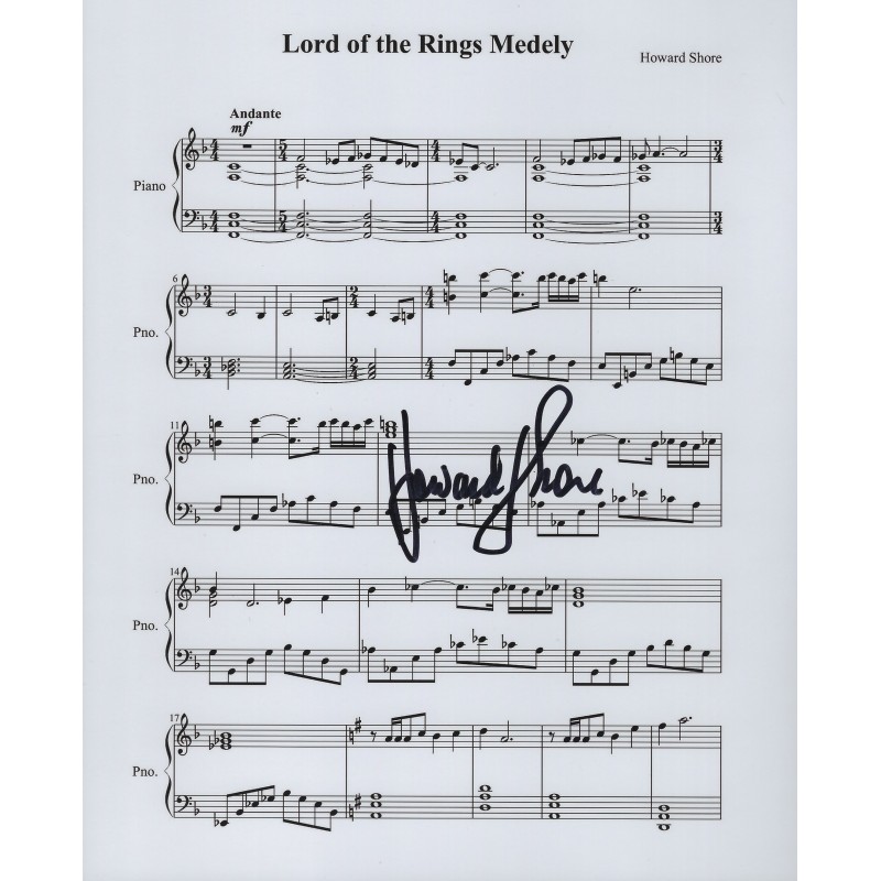 Autographe Howard SHORE